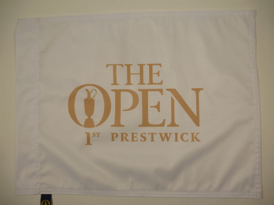UNDER PAR Golfservice - Pin Flag / Lochfahne THE 1st OPEN und Prestwick ...